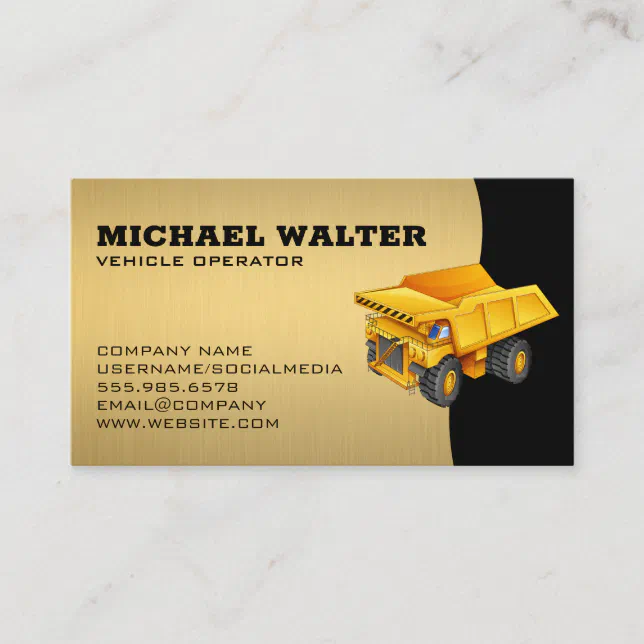 Earth Mover | Large Construction Vehicle Business Card | Zazzle