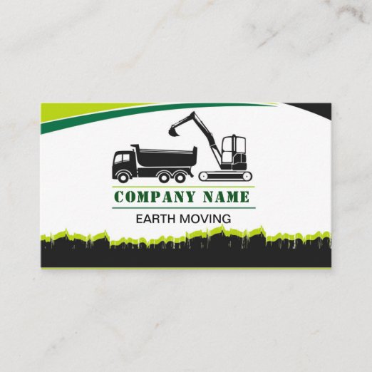 Earth Moving Business Cards - Business Card Printing | Zazzle