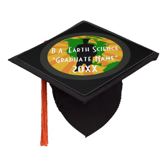Earth Science Graduate Badge (Male) Graduation Cap Topper | Zazzle