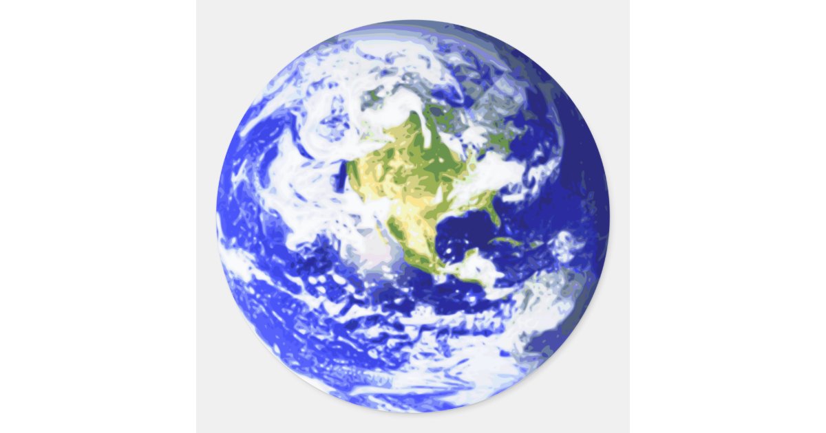 Earth Solar System Classic Round Sticker | Zazzle