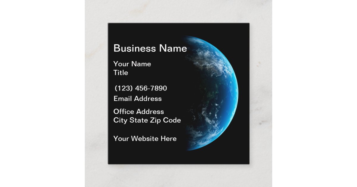Earth Space Global Business Cards | Zazzle