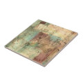 Earth Tone Painting with Cracked Surface Ceramic Tile | Zazzle