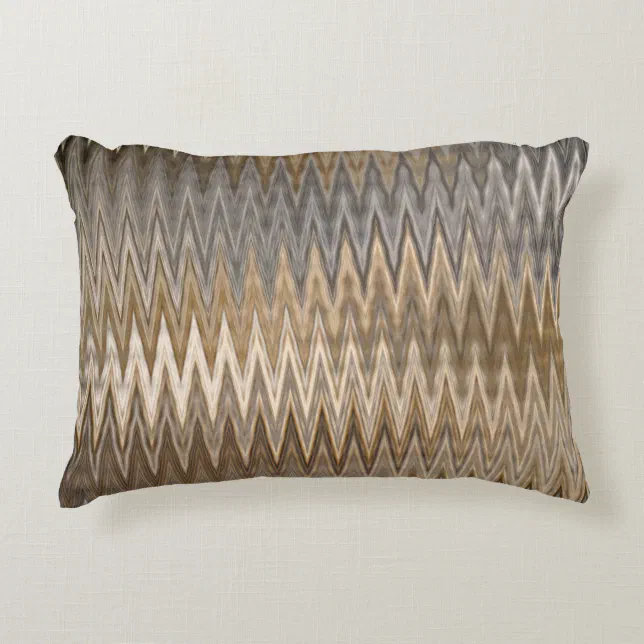 Earth Toned Wavy Pattern Accent Pillow | Zazzle