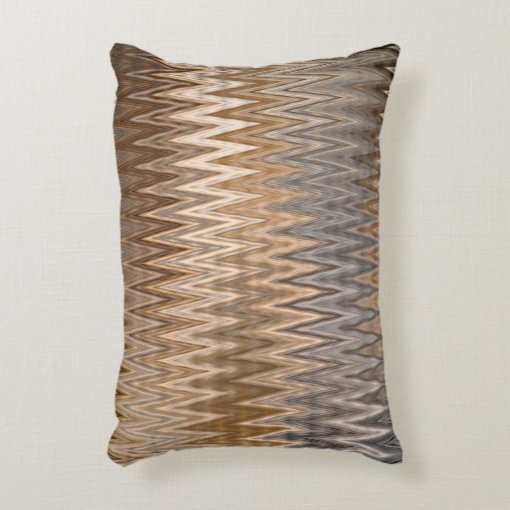 Earth Toned Wavy Pattern Accent Pillow | Zazzle