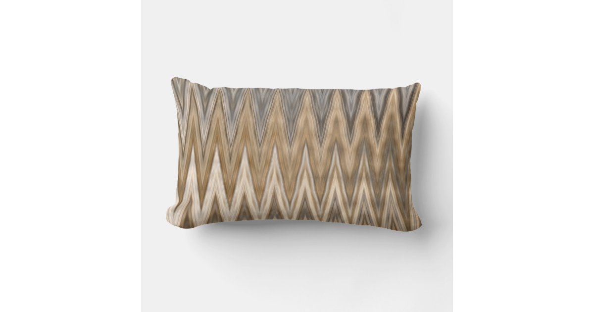 Earth Toned Wavy Pattern Lumbar Pillow | Zazzle