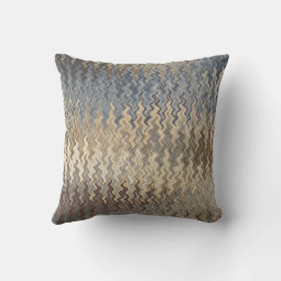 Earth Toned Wavy Pattern Throw Pillow | Zazzle