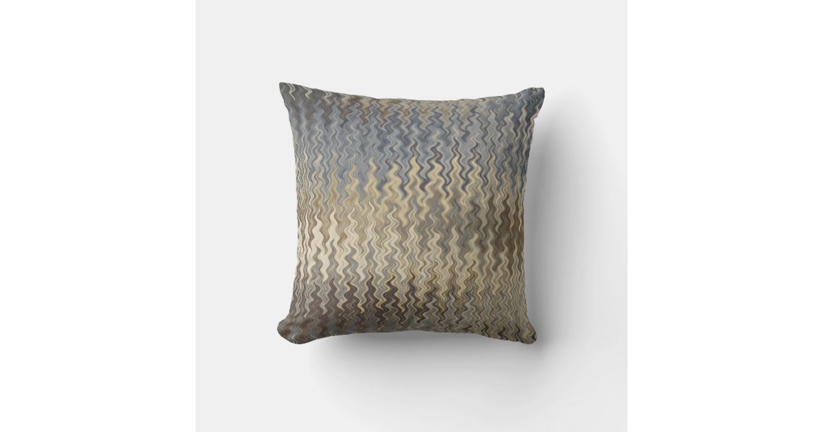 Earth Toned Wavy Pattern Throw Pillow | Zazzle