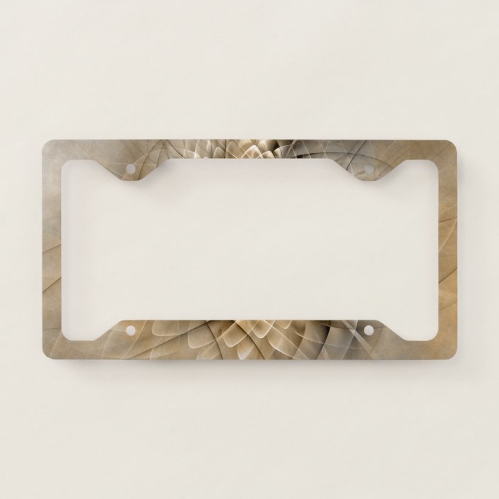 Earth Tones Abstract Modern Fractal Art Texture License Plate Frame ...
