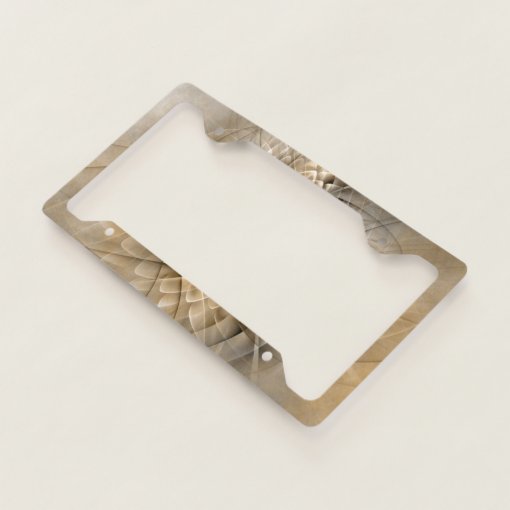 Earth Tones Abstract Modern Fractal Art Texture License Plate Frame ...