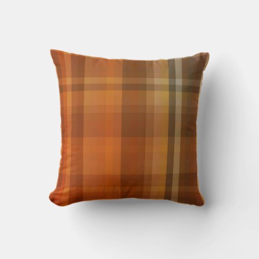 Earth Tones Plaid Decorative Throw Pillow | Zazzle