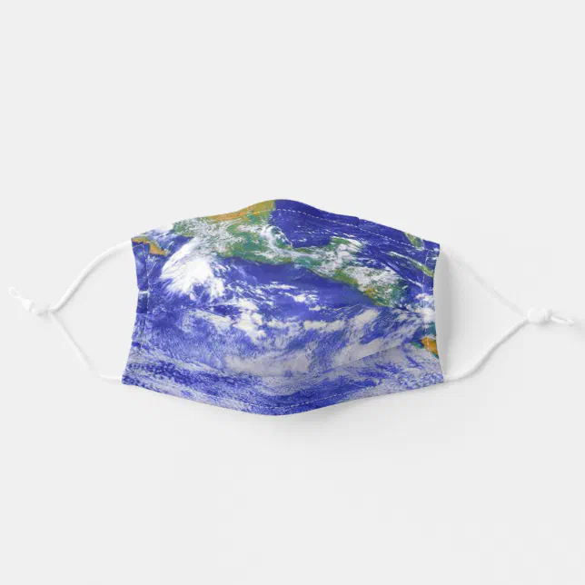 Earth View Continents Oceans Space Theme Adult Cloth Face Mask | Zazzle