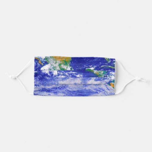 Earth View Continents Oceans Space Theme Adult Cloth Face Mask | Zazzle