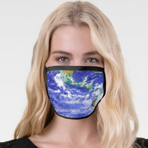 Earth View Continents Oceans Space Theme Face Mask | Zazzle