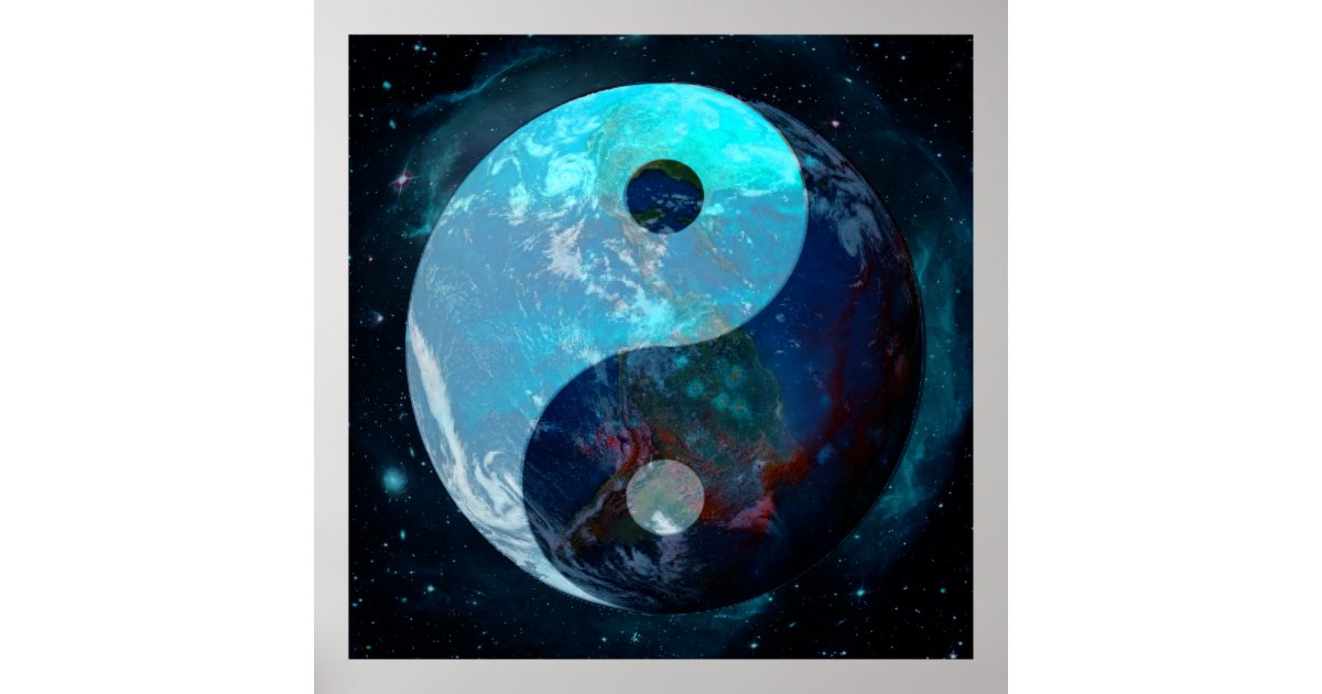 Earth Yin Yang Poster | Zazzle