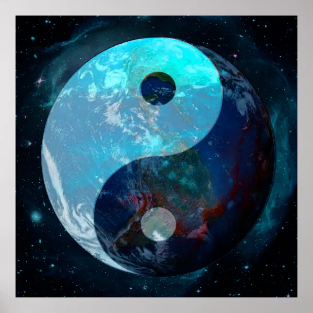 Earth Yin Yang Poster | Zazzle