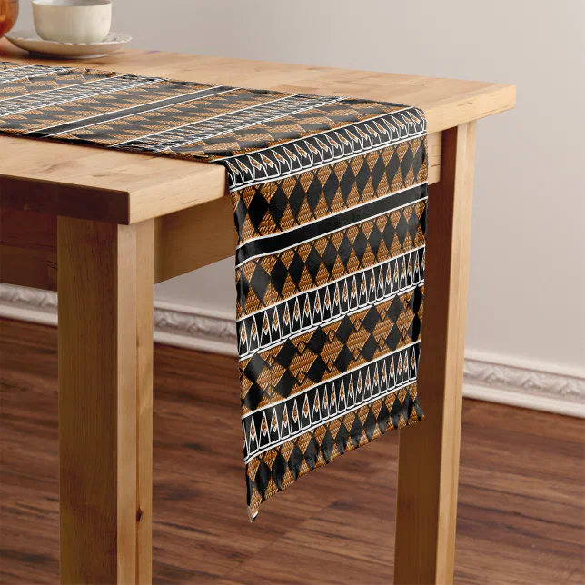 Earthbound Elegance: African Tribal Motif Short Table Runner | Zazzle