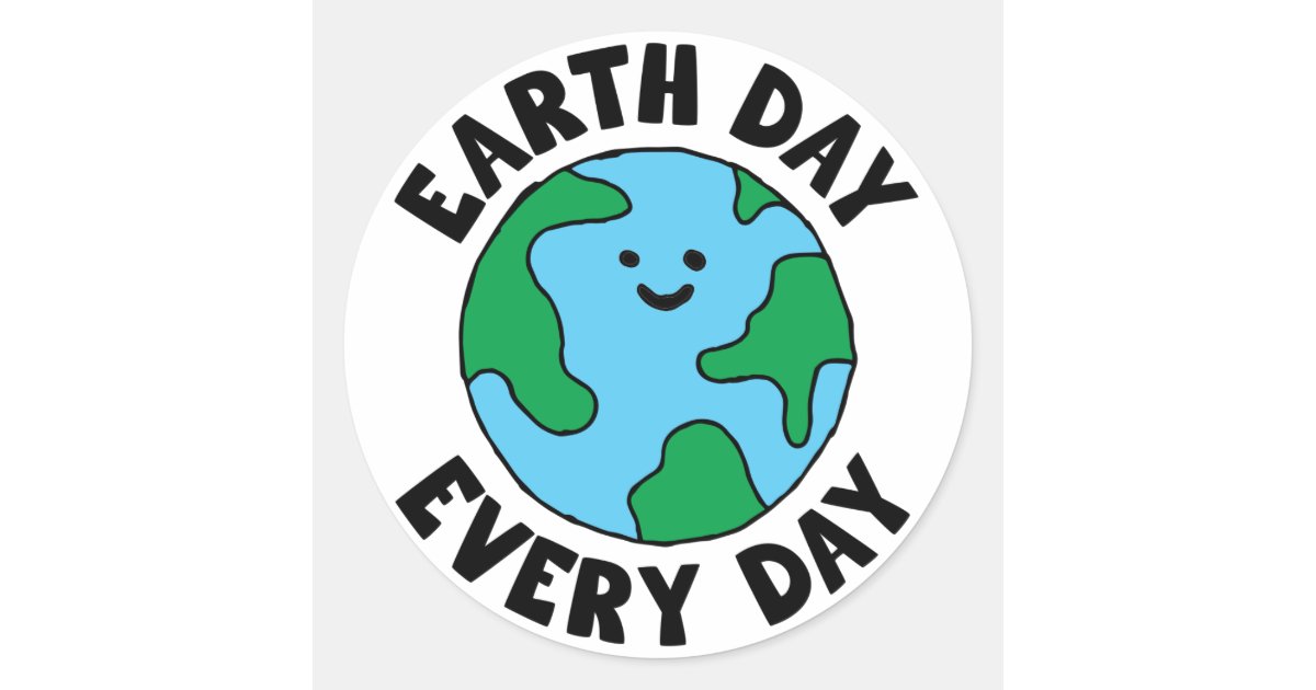 EarthDay Everyday Ecofriendly Icon Happy Earth Cli Classic Round ...