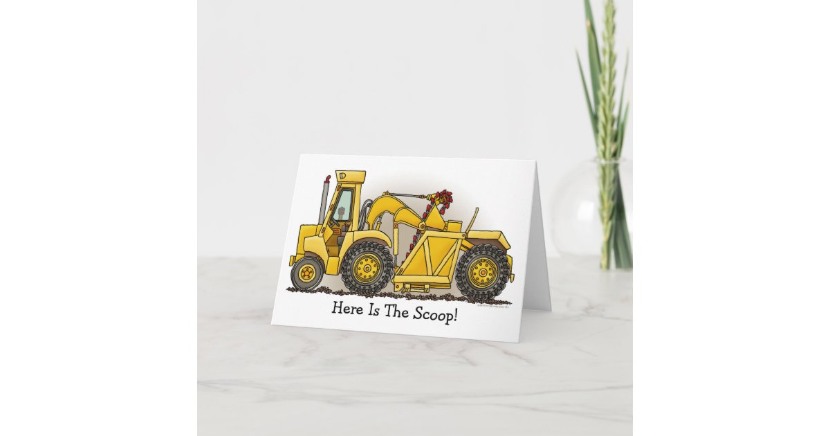 Earthmover Construction Note Card | Zazzle