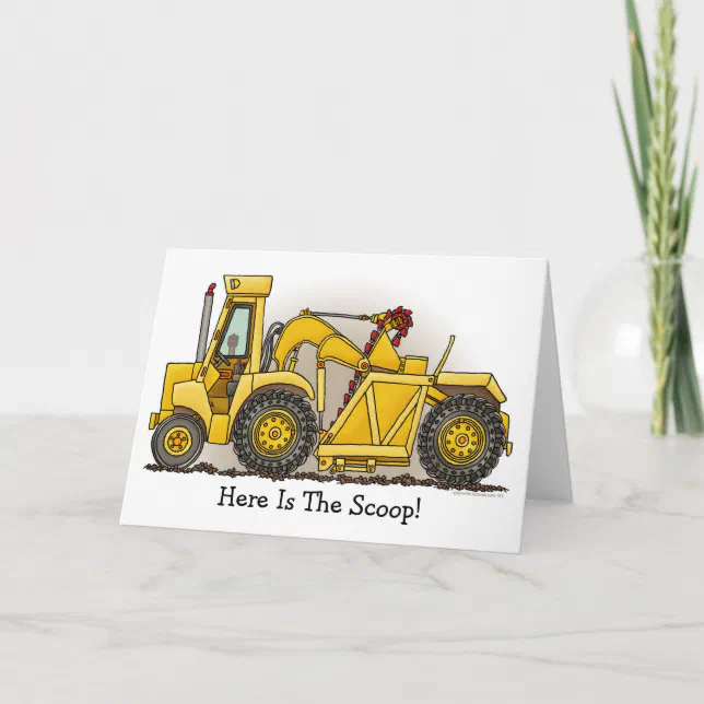 Earthmover Construction Note Card | Zazzle
