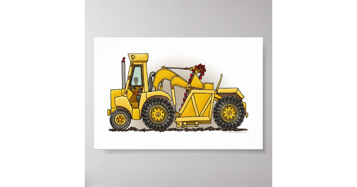 Earthmover Construction Poster | Zazzle