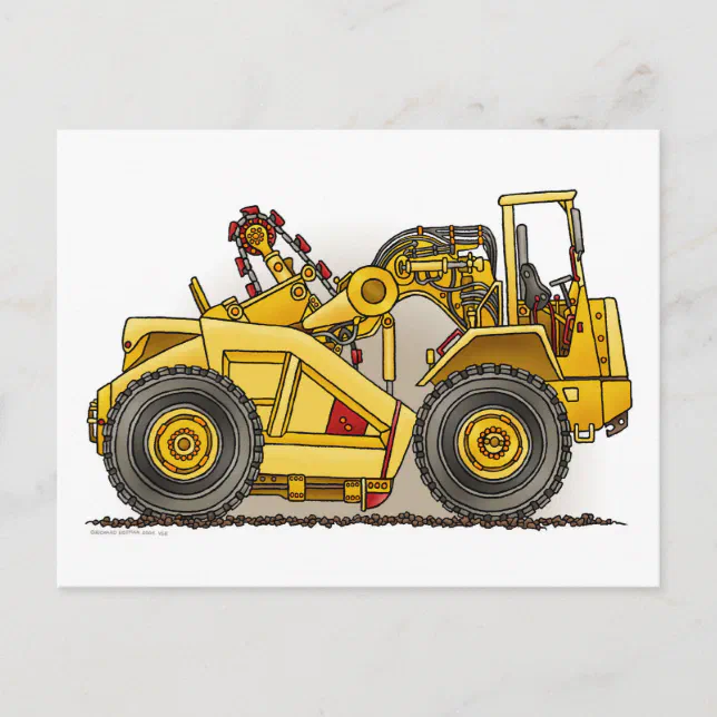 Earthmover Scraper Post Card | Zazzle