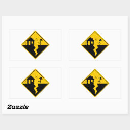 Earthquake Warning Merchandise and Clothing Rectangular Sticker | Zazzle