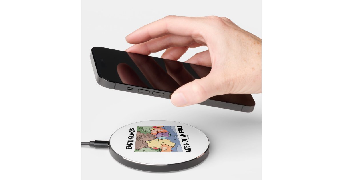 Earthquakes Are Not My Fault Plate Tectonics Map Wireless Charger | Zazzle