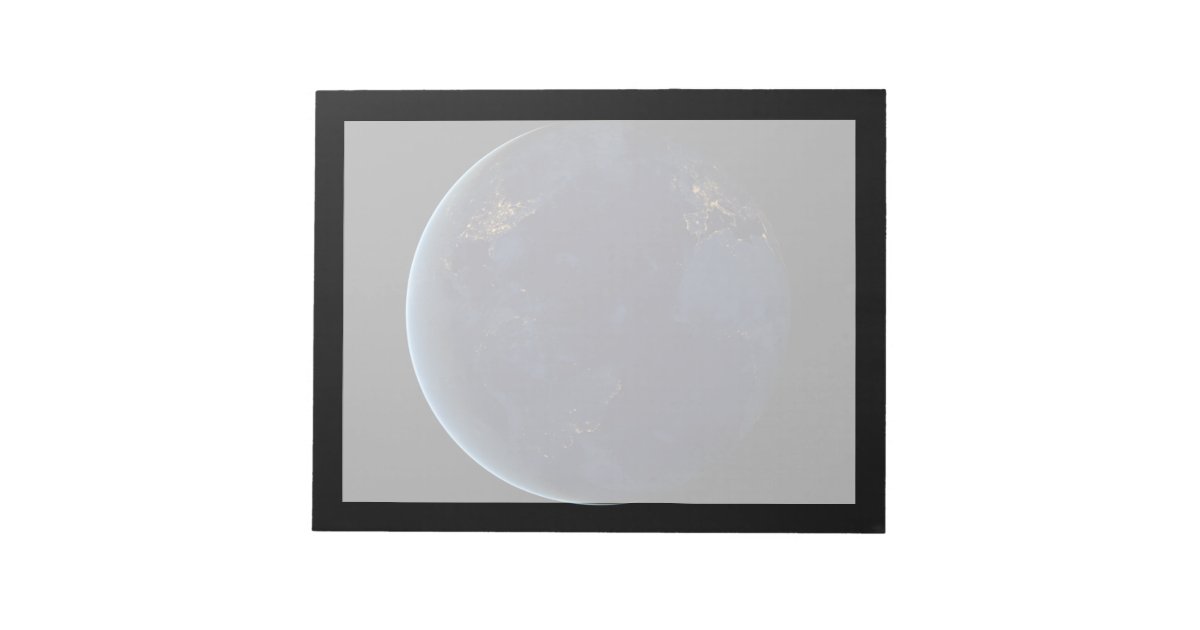 Earth's City Lights At Night Notepad | Zazzle