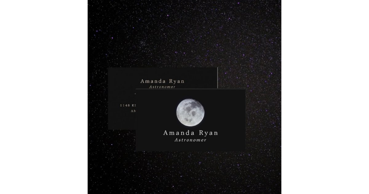 Earth's Moon, Astronomy Business Card | Zazzle