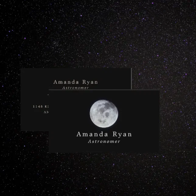 Earth's Moon, Astronomy Business Card | Zazzle
