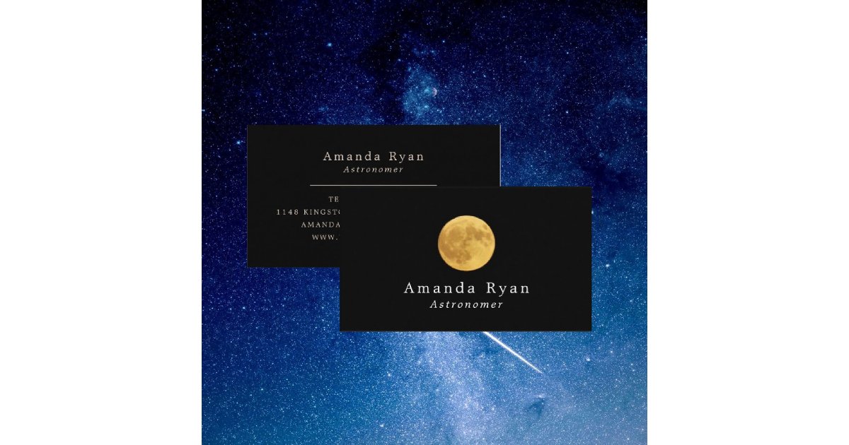 Earth's Moon, Astronomy Business Card | Zazzle