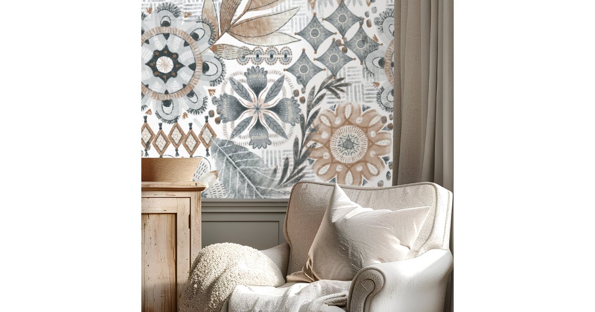 Earthy Bohemian Wallpaper | Zazzle