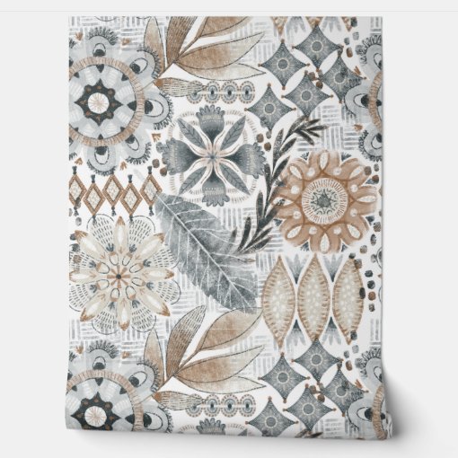 Earthy Bohemian Wallpaper | Zazzle