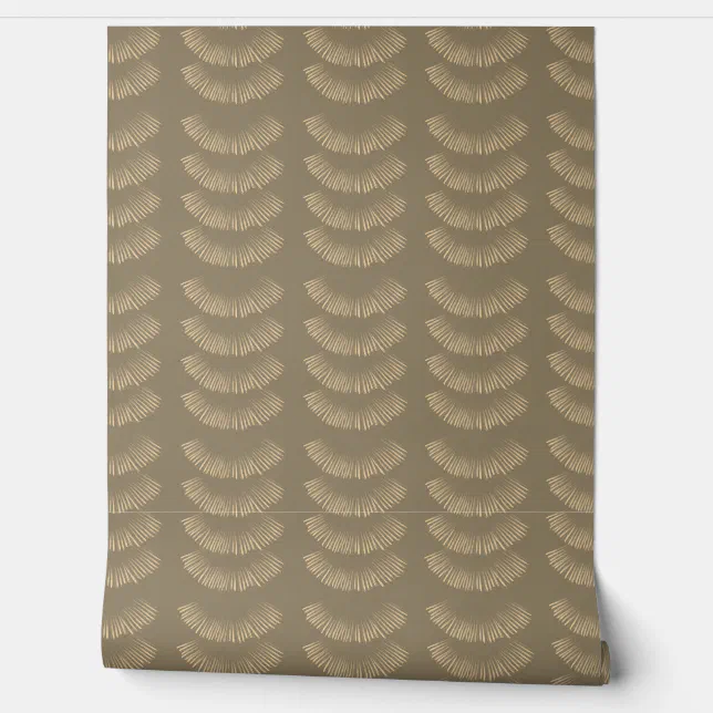 Earthy Boho Feathered Pattern Sepia Wallpaper | Zazzle