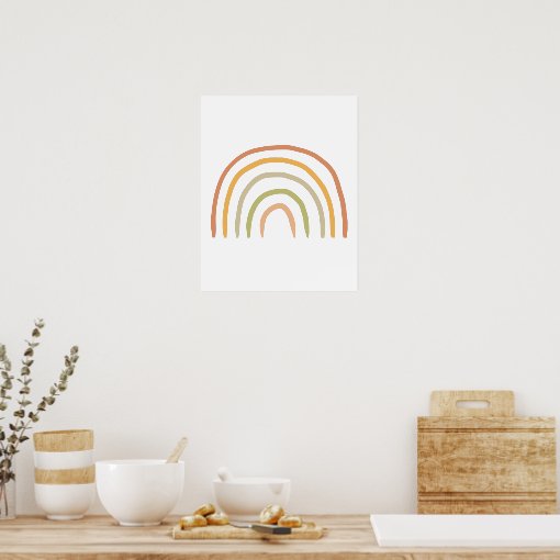 Earthy Boho Rainbow Poster | Zazzle