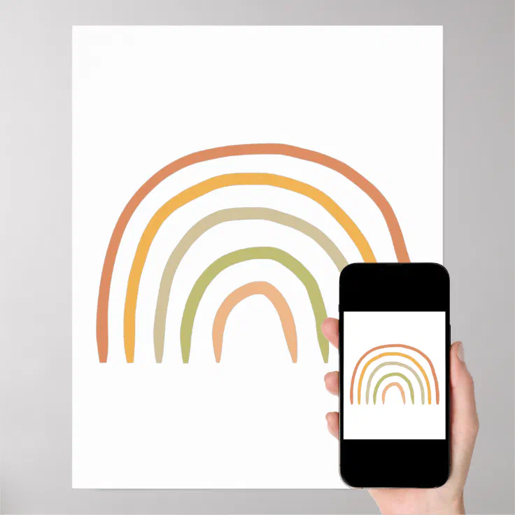 Earthy Boho Rainbow Poster | Zazzle