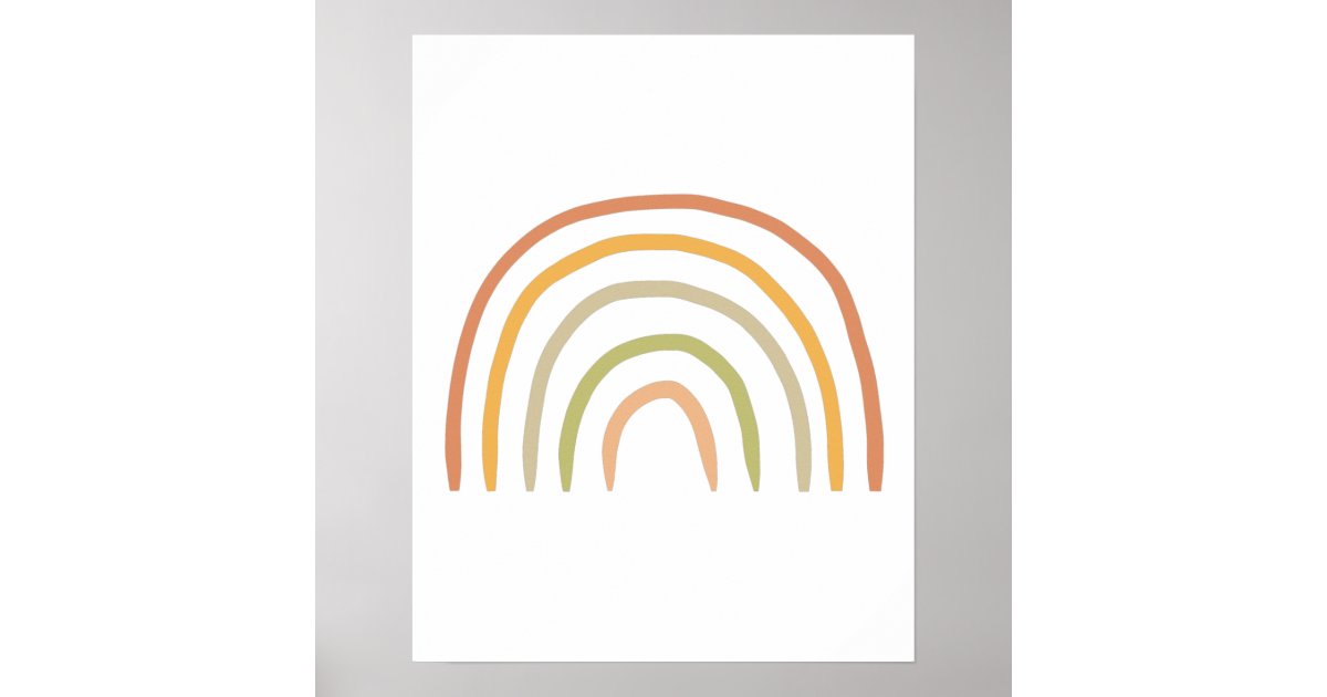 Earthy Boho Rainbow Poster | Zazzle