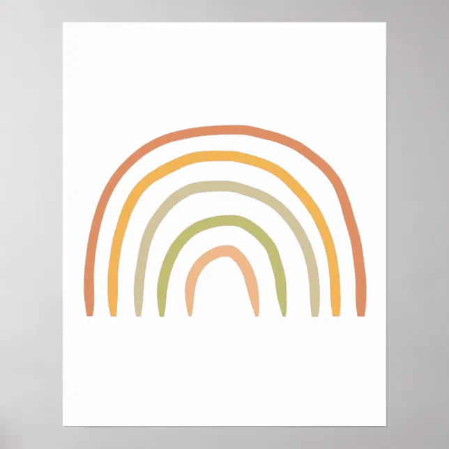 Earthy Boho Rainbow Poster | Zazzle