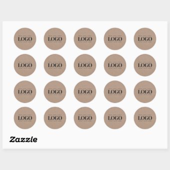 Earthy Brown Kraft &Custom Business Rectangle Logo Classic Round ...