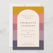 Earthy Color Block Shapes Purple Graduation Party Invitation | Zazzle