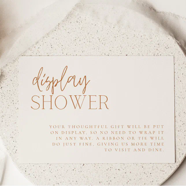 Earthy Minimal Bridal Shower Display Shower Enclosure Card | Zazzle