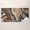 Earthy Navy Blue Marble Agate Silver Glitter 1 Bath Towel Set | Zazzle