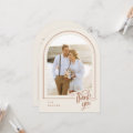 Earthy Neutral 2 Photo Wedding Thank You Card | Zazzle