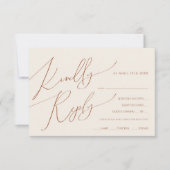 Earthy Rust | Horizontal Menu Choice RSVP Card | Zazzle