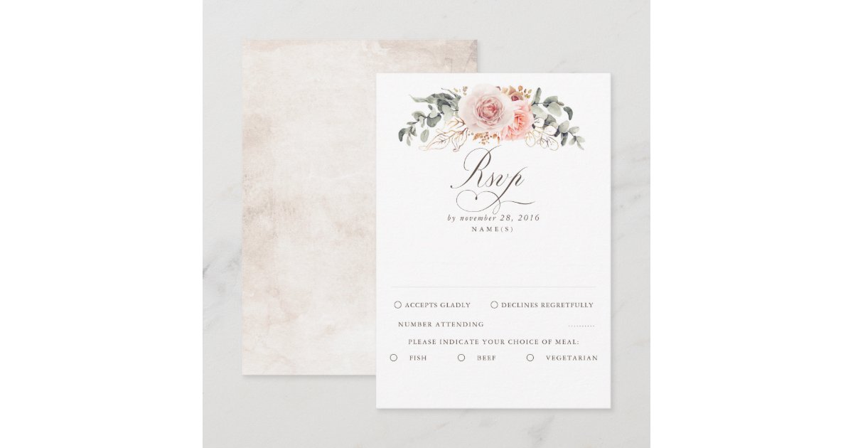 Earthy Shades Foliage Boho Wedding RSVP Card | Zazzle
