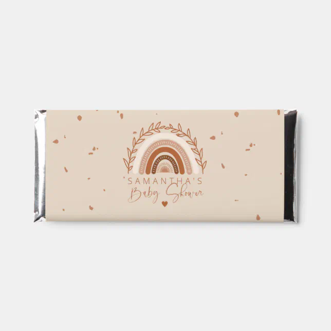 Earthy Terracotta Boho Rainbow Chocolate Wrappers Hershey Bar Favors ...