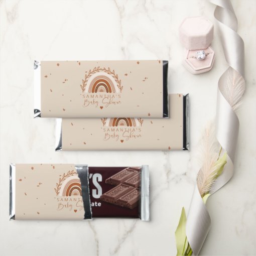 Earthy Terracotta Boho Rainbow Chocolate Wrappers Hershey Bar Favors ...