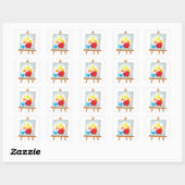 Easel Art Stickers | Zazzle