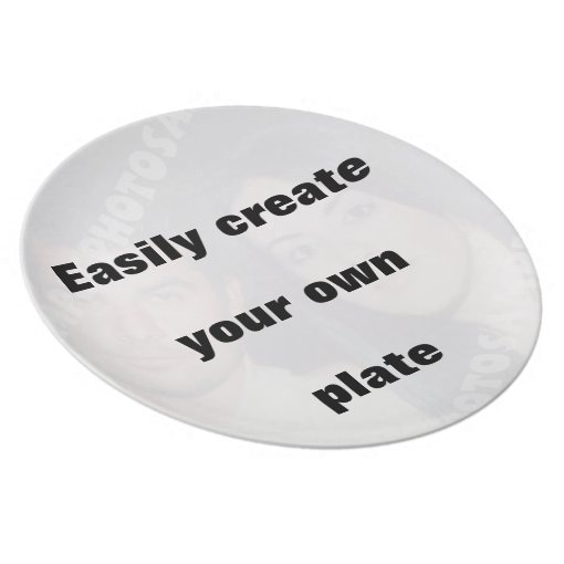 Easily create your own plate Remove the big text! | Zazzle