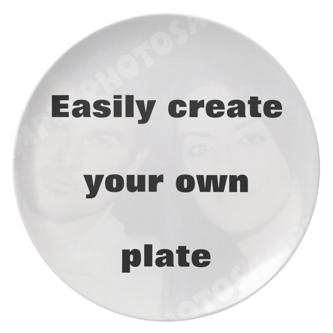 Easily create your own plate Remove the big text! | Zazzle